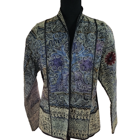 Jackets & Coats | Brocade Embroidered Womens Reversible Jacket Blazer ...